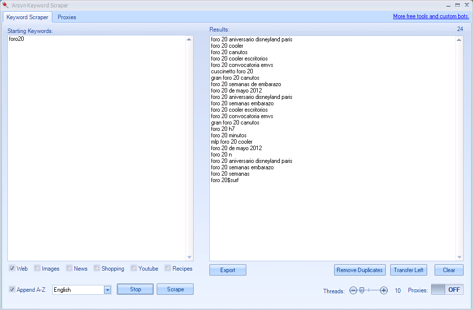 Arsyn Keyword Scraper | Foro 2.0 - Foro de SEO, Black Hat, Bloggers y CPA